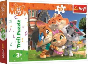 TREFL PUZZLE 44 Koček Přátelství v zemi koček 27x20cm skládačka 30 dílků tr18288