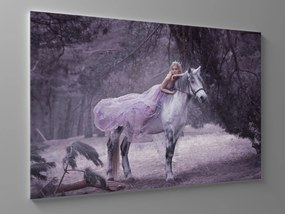 Liox Obraz jednorožec a žena Rozměr: 120 x 80 cm