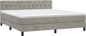 Box spring postel s matrací světle šedá 160x200 cm samet 3141491