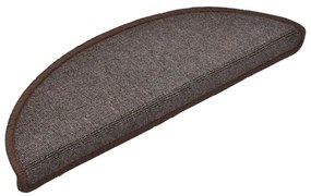 Schodové rohože 15 ks 65 x 24 x 4 cm kávově hnědé, půlkulaté, velké 133888