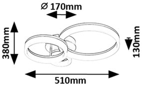 Rabalux 71383 - LED Stropní svítidlo AMILIA LED/24W/230V 3000/4000/6500K zlatá