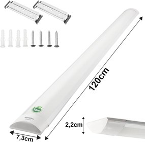 BERGE Sada 4 x povrchově montovaných LED svítidel 36W 120cm zářivkový panel pro garáž a dílnu