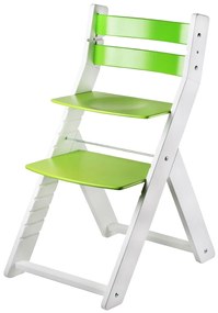 WOOD PARTNER Rostoucí židle pro prvňáčka  SANDY bílá/zelená