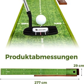 Costway Golfová podložka na patování s 1 jamkou a 3 golfovými míčky a umělým