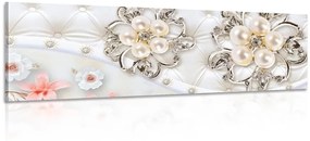 Obraz šperky s květinovým vzorem - 135x45 cm