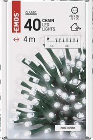 Vánoční osvětlení EMOS D4AC01 ZY0801T 40LED řetěz 4m studená bílá s časovačem