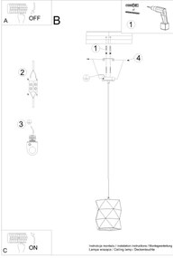 Sollux SL.1250 - Lustr na lanku GOBI 1xE27/15W/230V keramika