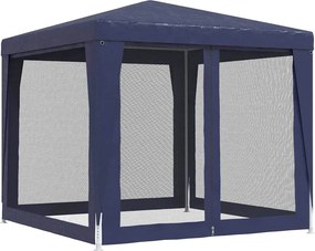 Party stan se 4 síťovanými bočnicemi modrý 2,5 x 2,5 m HDPE 319222