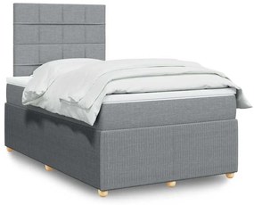 Box spring postel s matrací světle šedá 120 x 200 cm textil 3292023
