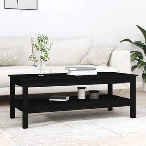 Konferenční stolek černý 110 x 50 x 40 cm masivní borové dřevo,  814278