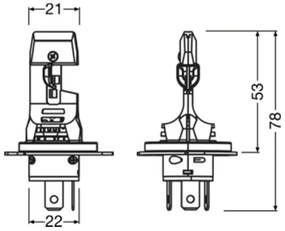 SADA 2x LED Autožárovka NIGHT BREAKER SPEED H4 P43T/14W/12V 6000K - Osram