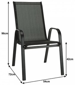 Tempo Kondela Stohovatelná zahradní židle ALDERA, tmavě šedá/černý kov