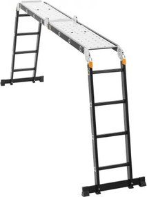 Víceúčelový skládací žebřík 7 v 1 4 kroky 4,7 m s lešením