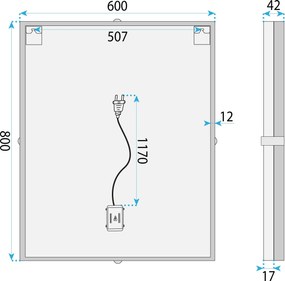 Tutumi Rea, LED zrcadlo 60x80 cm, BL808, HOM-06914