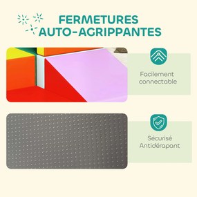 AIYAPLAY Motorický parkur pro miminka 10KS, dětský motorický modul z EPE pěny s PU potahem, vícebarevný