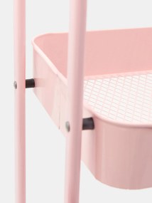 Sinsay - Tříúrovňová kovová police na kolečkách - pastelová růžová