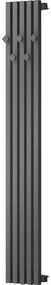 Mexen, Mexen Flux dekorativní koupelnový radiátor 1500 x 240 mm, 450 W, antracit - W127-1500-240-00-66