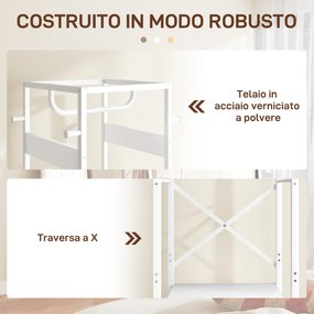 HOMCOM Stojan na kabáty s tyčí a 3 otevřenými policemi, Stojan na kabáty z MDF a oceli do předsíně a ložnice, 38,5x30x170 cm, Bílý