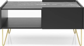 PSK Konferenční stolek HOPE, Černá/Marmur Black Royal 97 cm