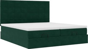Osmanský rám postele s matracíes tmavě šedá 160x200cm samet 3313769