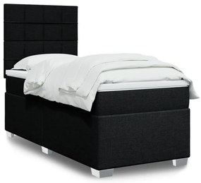 Box spring postel s matrací černá 90x200 cm textil 3292673