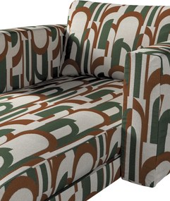 Potah na IKEA Norsborg šezlong s loketními opěrkami barva zelená látka pletený vzor, vzorované