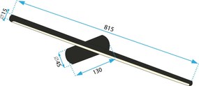 Toolight Toolight, LED nástěnné svítidlo 80cm 13W 4000K APP1343-W, černá, OSW-02433