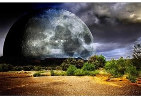 DIMEX | Samolepicí vliesová fototapeta na zeď Měsíc MA-5-0185 | 375 x 250 cm | zelená, hnědá, šedá