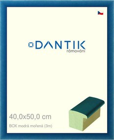 DANTIK rámeček 40x50 | BOX modrá mořená (Plexi Čiré)