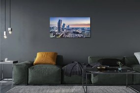 Obrazy na plátně Panorama Varšavy mrakodrapů svítání 120x60 cm