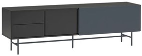 OnaDnes -20% Antracitově šedý lakovaný TV stolek Teulat Nube 180 x 40 cm