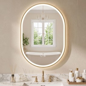 HOMCOM LED koupelnové zrcadlo 100 × 70 cm s Bluetooth