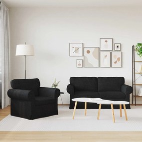 Set pohovek 2 ks Černá textil 3407532