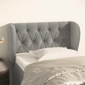 Čelo postele typu ušák světle šedé 83x23x78/88 cm samet 3117510
