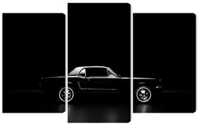 Vícedílný obraz Černé Retro Auto Na Tmavém Pozadí Nedostatek Nedostatek Plátno Canvas 180x120