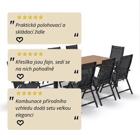 Vikio Zahradní set 190x90 pro 8 osob přírodní V138-190P2
