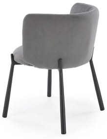 Jídelní židle LEMTA — kov, látka, šedá