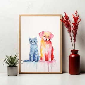 Plakát - Koťátko a štěně