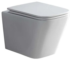 Mereo - Závěsné WC se sedátkem Slim, softclose, rimless, bílá VSD83S