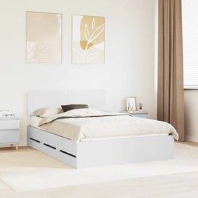 Rám postele se zásuvkou Bílá 150 x 200 cm Dřevěný materiál 3412171
