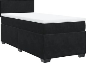 Box spring postel s matrací černá 100x200 cm samet 3288530