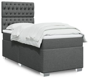 Box spring postel s matrací tmavě šedá 100 x 200 cm textil 3290407