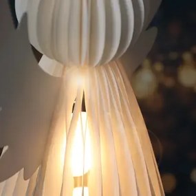 Solight LED anděl bílá / Papírová dekorace / 2x LED / Časovač / 37 cm