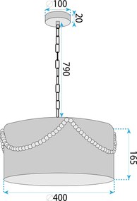 Toolight Závěsné stropní osvětlení APP1741-1CP 40 cm