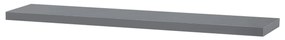 Autronic Polička nástěnná 120 cm, MDF, barva šedý vysoký lesk, baleno v ochranné fólii