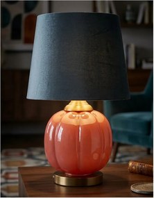 Červená/modrá skleněná stolní lampa s textilním stínidlem (výška 50 cm) Helene – Mauro Ferretti
