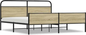 Kovový rám postele bez matrace dub sonoma 193 x 203 cm 3318697