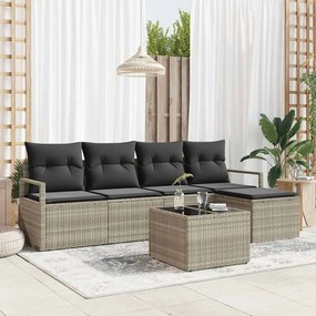 Set pohovek 6 ks Světle šedá polyratan 3346352