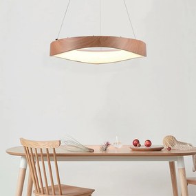 LED Solution Závěsné LED svítidlo kulaté designové s dřevěným dekorem 50cm 25W 23364