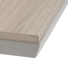 Stůl zahradní 180x100x75, deska polywood v dekoru světlého dubu, hliníková konstrukce, béžová barva